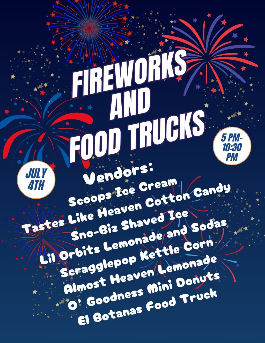 Food Trucks & Fireworks (2025-07-04 17:00:00) - Huntington Area CVB