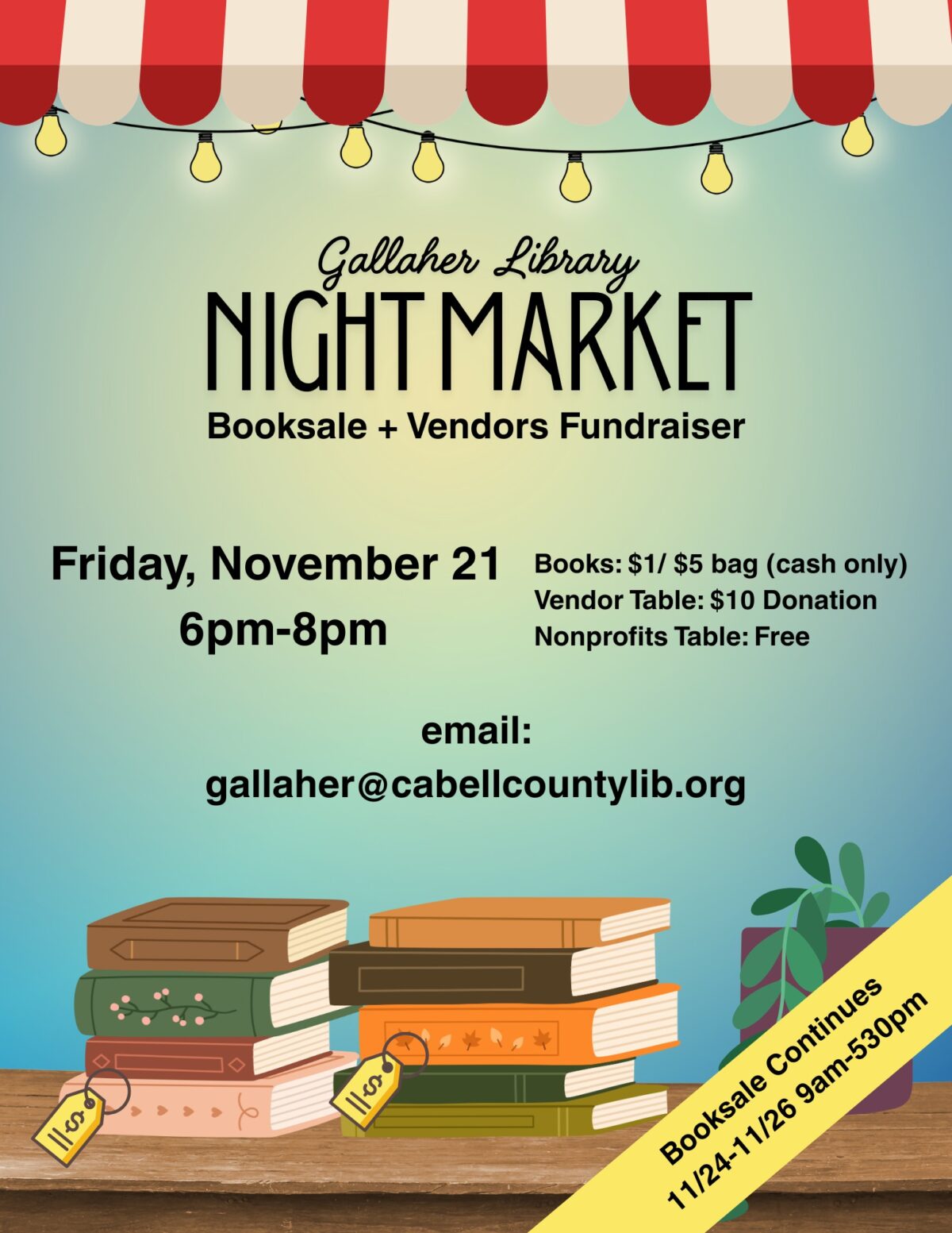 Night Market Book Sale at Gallaher Village Library (2025-11-21 18:00:00 ...